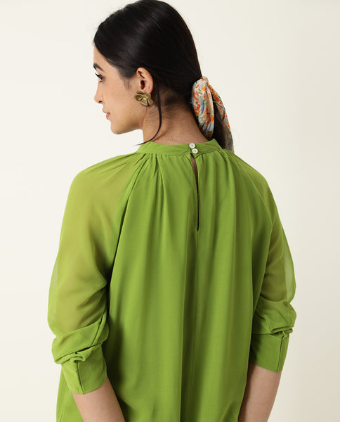 Buy Frag - Light Green Plain Knee Length Dress| Rareism