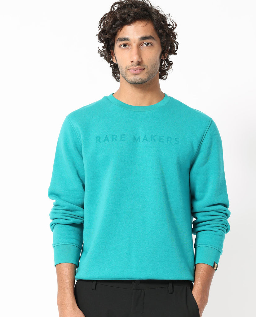 Rare Rabbit Men's Marko Petrol Cotton Polyester Fabric Full Sleeves Gr