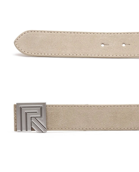 Buy Nero - Beige Silver-Tone Buckle Leather Belt| Rare Rabbit