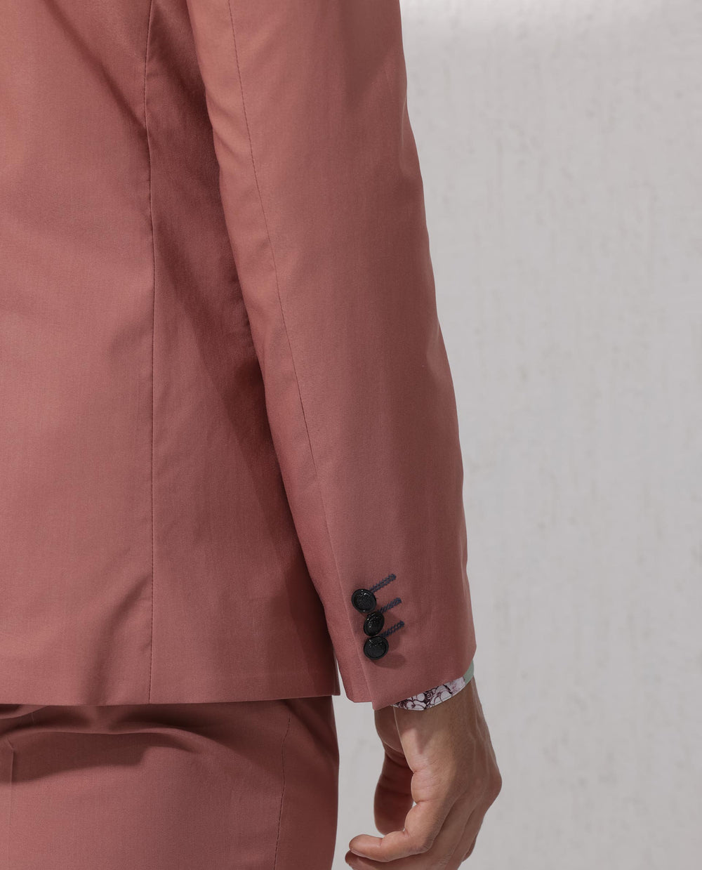 Rare Rabbit Men's Oscar Pastel Pink Polyester Viscose Fabric Notch Lap