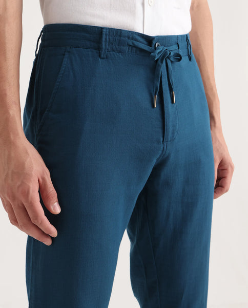 Rare Rabbit Men Pastor-Aw25 Dark Teal Cotton Fabric Drawstring Closure