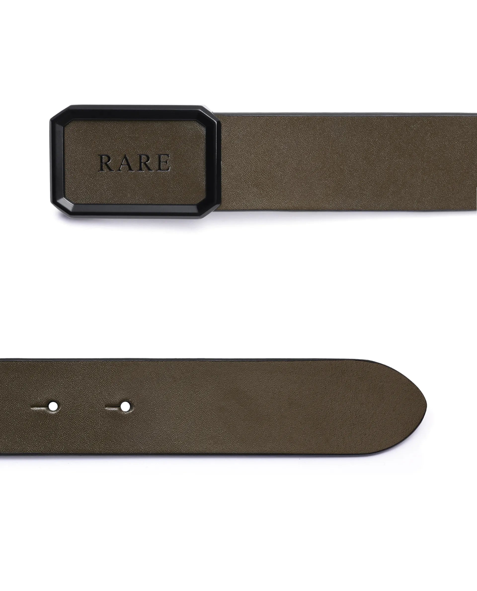 Rare Rabbit Men Poze Olive Leather Belt