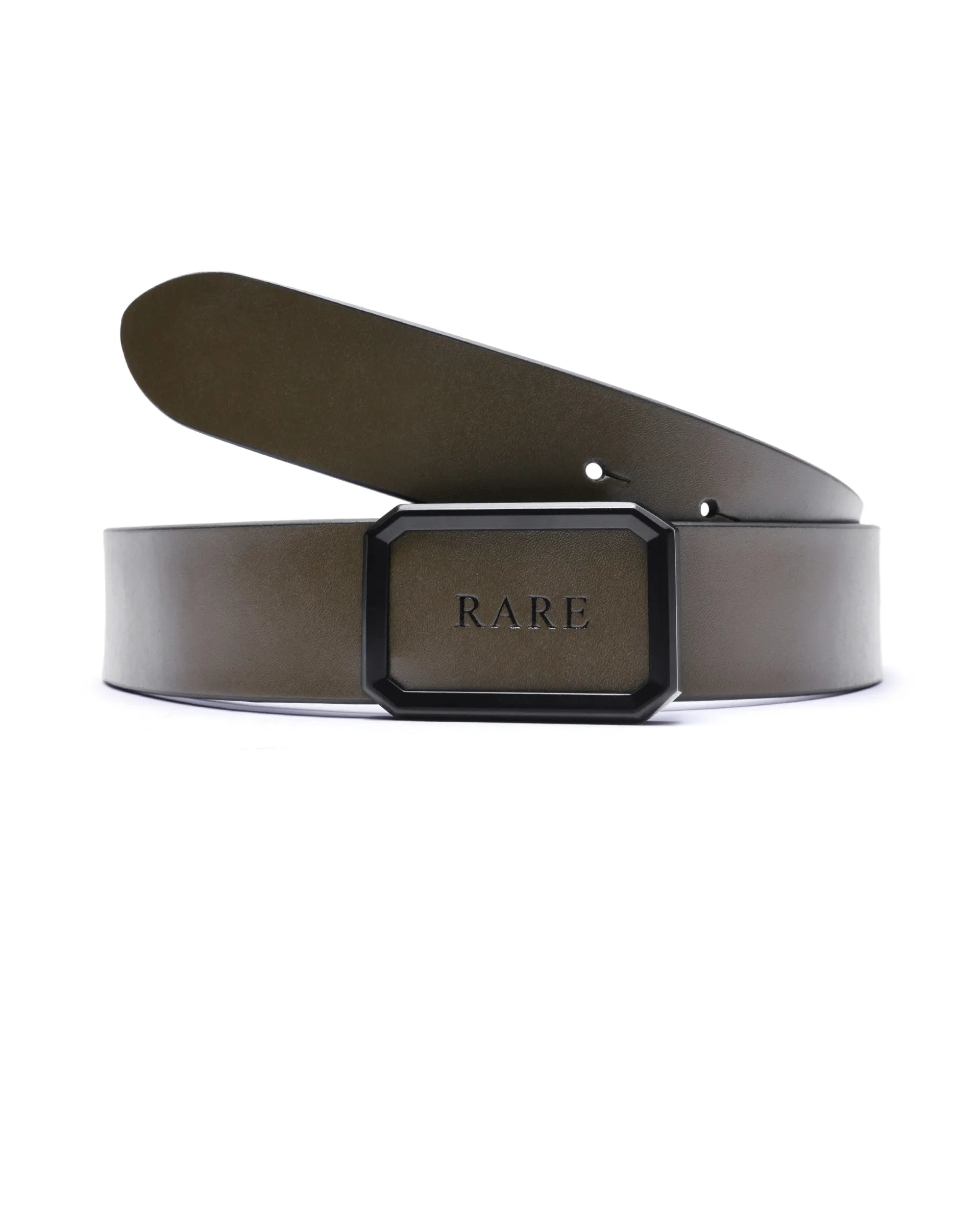 Rare Rabbit Men Poze Olive Leather Belt
