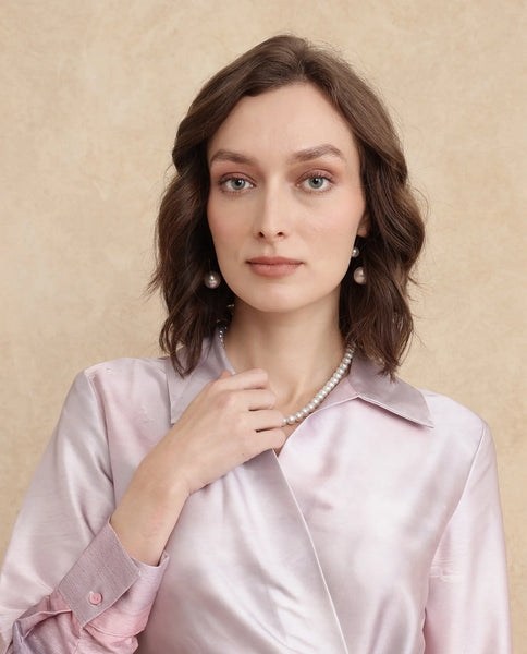 Rareism Women's Qert Dusky Multi Satin Fabric Johnny Collar Tie-Up Clo