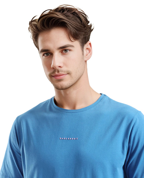 Rare Rabbit Men's Rabbit-Inf Petrol Cotton Blend Plain Regular Fit Hal