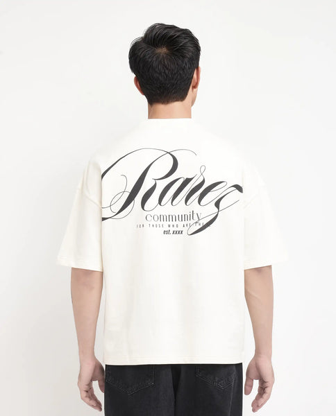 Rare Rabbit Men's Rano Off White Cotton Graphic Print Oversized Fit Ha