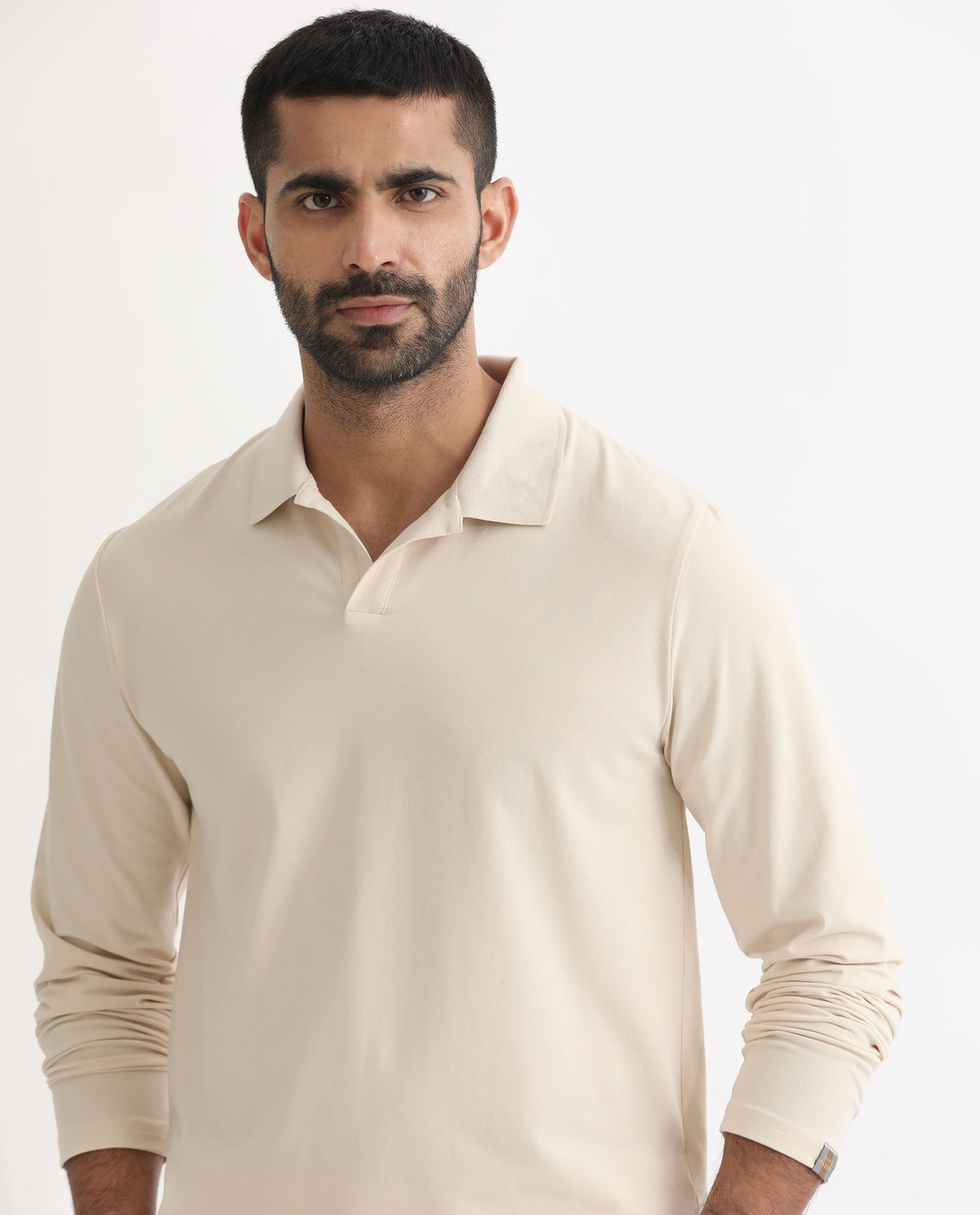 Rare Rabbit Men's Reborn-1 Off-White Cotton Fabric Johnny Collar Full