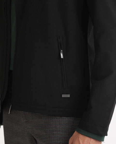 Rare Rabbit Mens Rion Black Jacket Polyester Viscose Fabric Mandarin C