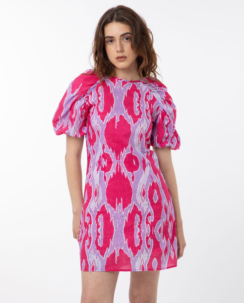 Rareism Women's Roan Pink Cotton Fabric Short Sleeves Zip Closure Round ...