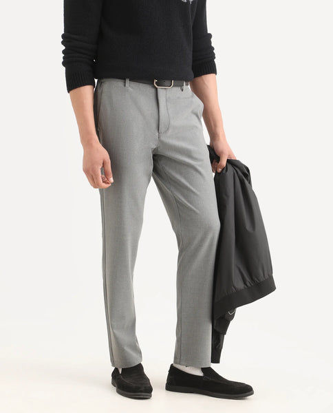 Buy Travel-Ss26 - Grey 8 Way Stretch Trouser| Rare Rabbit
