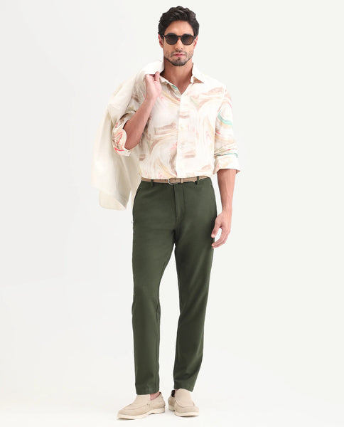 Buy Move Ss-26 - Dark Olive 8 Way Stretch Drawstring Trouser| Rare Rabbit