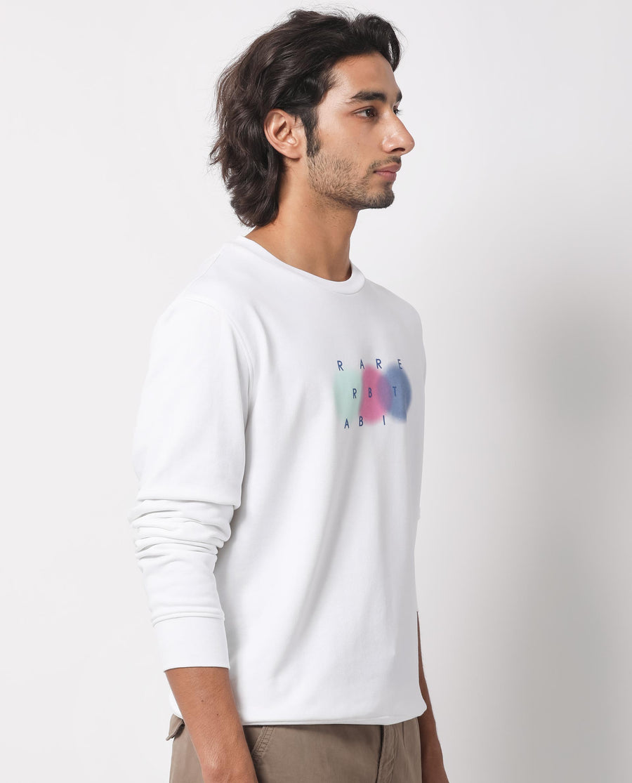 Rare Rabbit Men's Saul White Cotton Polyester Fabric Full Sleeves Grap