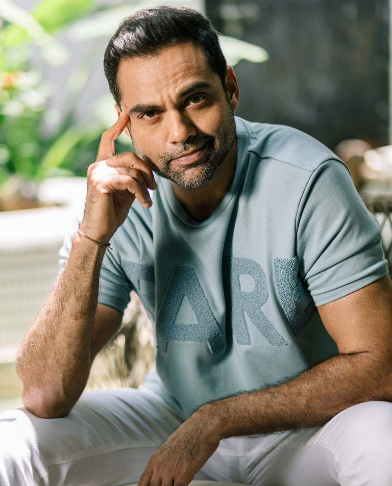 Rare Rabbit Mens Nor-2 Dusky Turq Loopback Terry Fabric Half Sleeves G