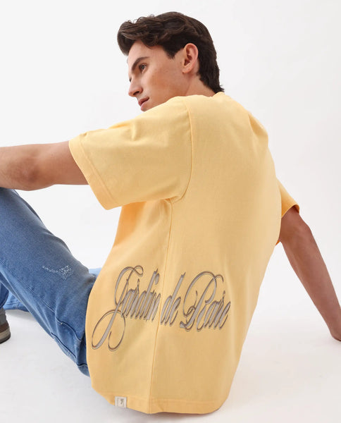 Rare Rabbit Men's Siwa Light Yellow Cotton Graphic Print Oversized Fit