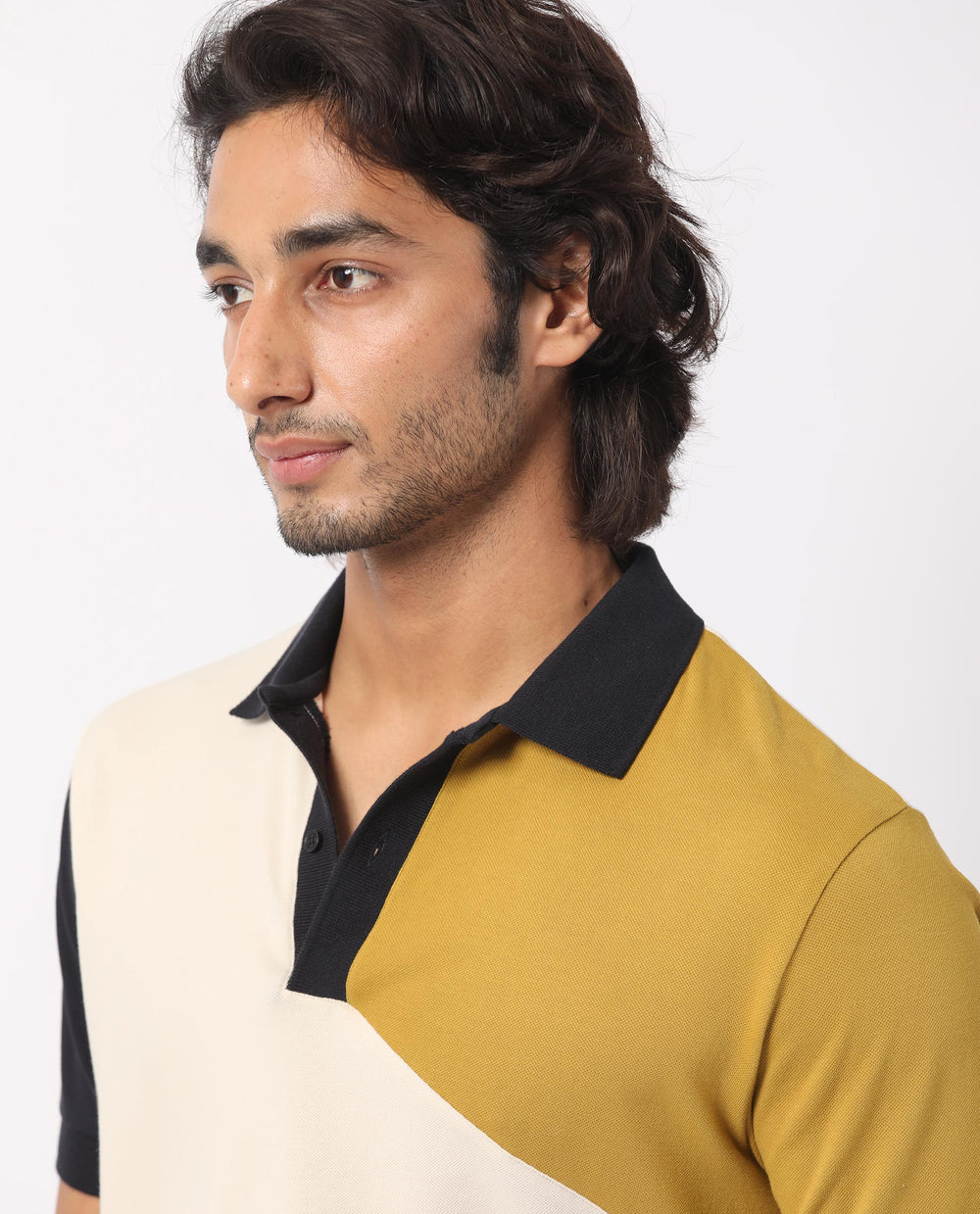 Rare Rabbit Men's Tachou Off White Cotton Fabric Collared Neck Half Sl