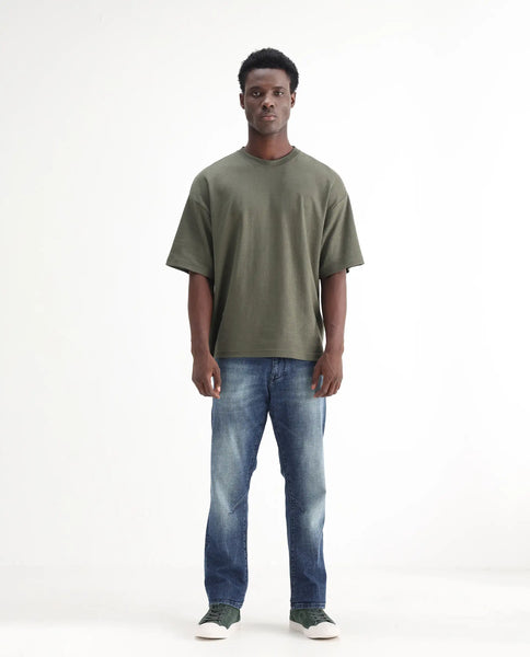 Rare Rabbit Men's Theo Light Blue Cotton Blend Plain Morris Regular Fi