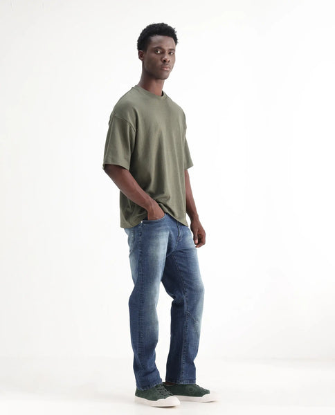 Rare Rabbit Men's Theo Light Blue Cotton Blend Plain Morris Regular Fi