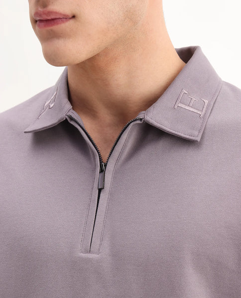 Rare Rabbit Men's Thero-25 Dusky Purple Cotton Blend Plain Regular Fit