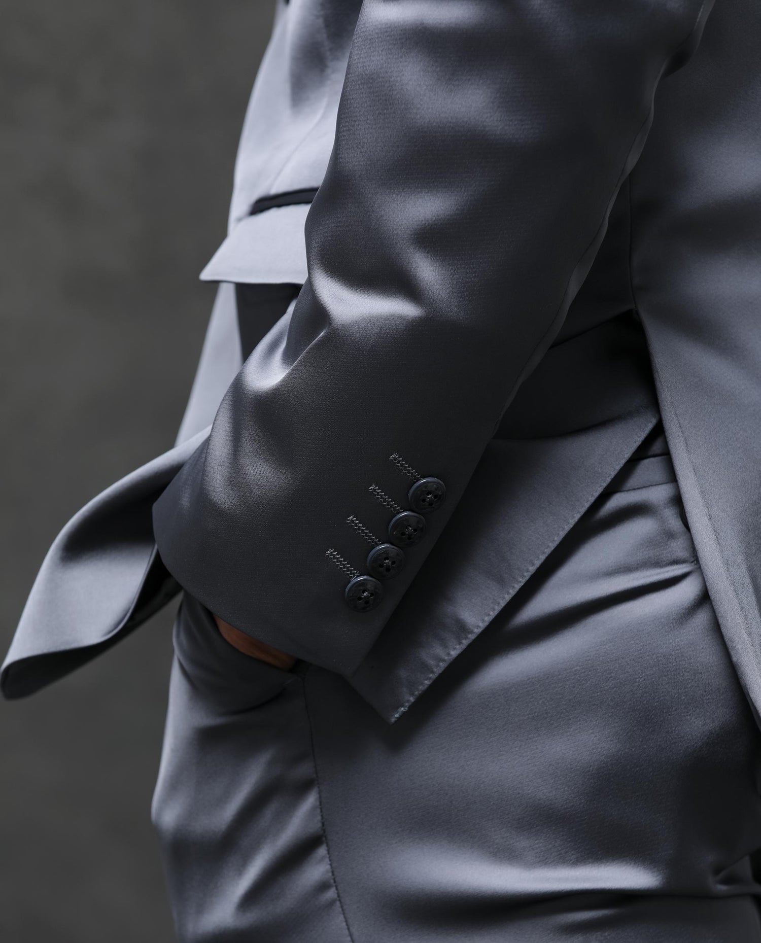 Rare Rabbit Men's Vance Dark Grey Polyester Viscose Fabric Notch Lapel