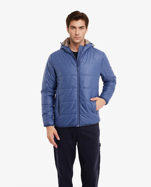 Rare Rabbit Men's Vasto Petrol Polyester Monogram Print Regular Fit Fu