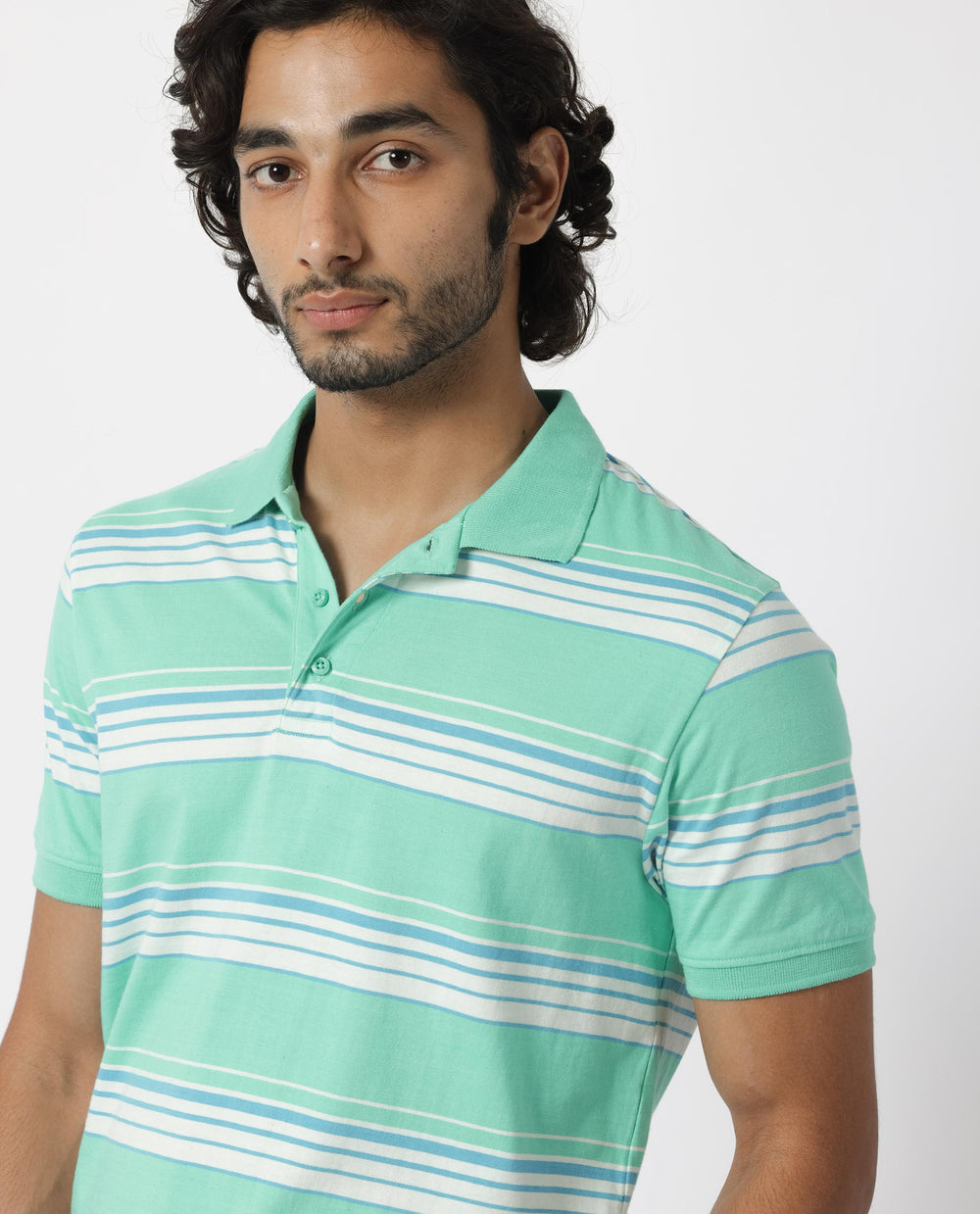 Rare Rabbit Men's Verdun Green Cotton Fabric Collared Neck Half Sleeve