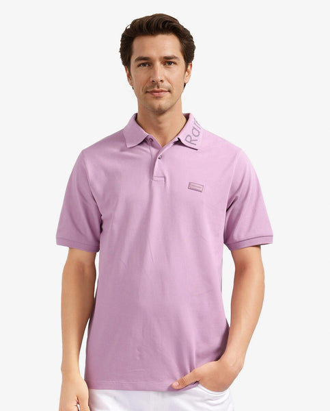 Rare Rabbit Men Vinc Dusky Pink Cotton Fabric Short Sleeve Silicon Bad