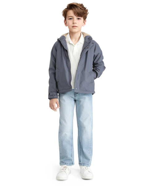 Rare Ones Kids Wrick Navy Polyester Full Sleeve Solid Jacket