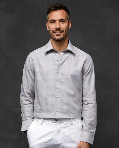 Rare Rabbit Men Zana Dusky Beige Full Sleeve Collared Neck Button Clos