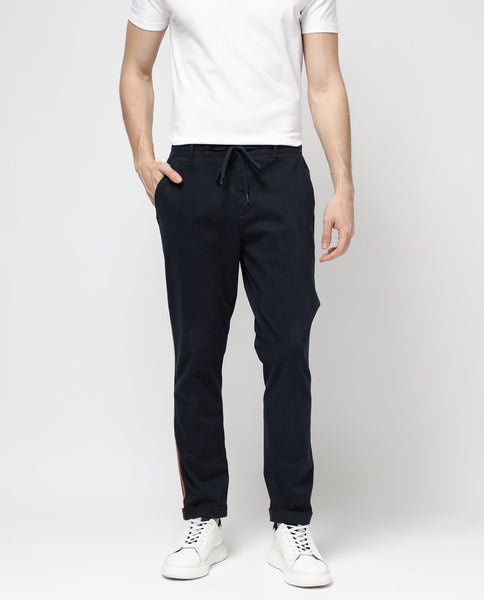 Rare Rabbit Mens Caloon Navy Cotton Blend Drawstring Closure Regular F