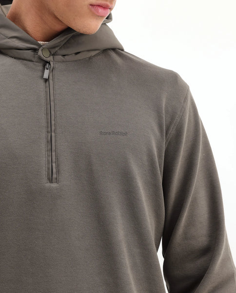 Rare Rabbit Men's Ephin-T Dark Olive Cotton Blend Plain Regular Fit Fu