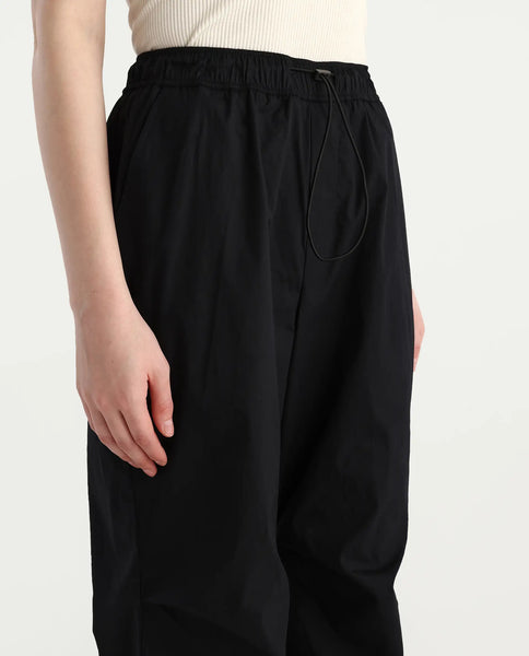 Rareism Women's Epwor Black Cotton Blend Plain Ankle Length Baggy Trou