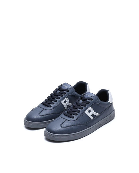 Buy Athens - Dark Navy Micro Leather Lace-Up Sneaker| Rare'Z