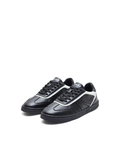 Buy Dual - Black Micro Fiber Leather Lace-Up Sneaker| Rare'Z