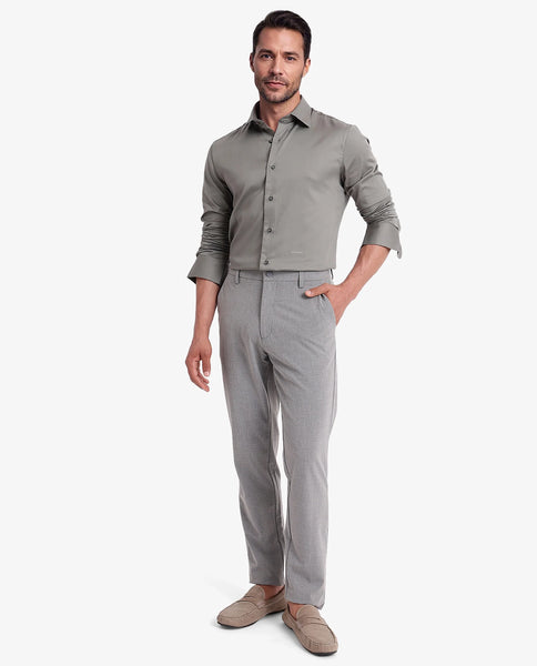 Rare Rabbit Men's Holla Olive Satin Plain Regular Fit Full Sleeve Coll