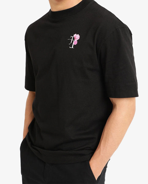 Rare Rabbit Men Knix Black Short Sleeve Crew Neck Oversized Fit Animal