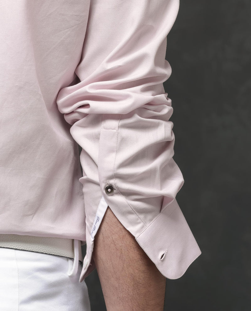 Rare Rabbit Mens Lasko Pastel Pink Dobby Texture Full Sleeve Regular C