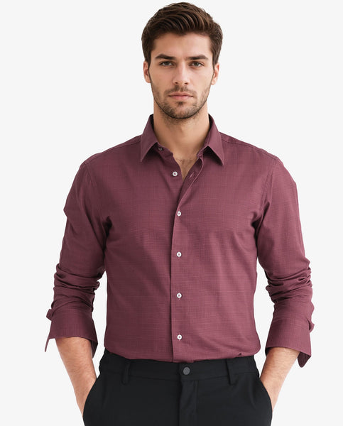 Rare Rabbit Men's Miskon Red Cotton Checked Print Tailored Fit Full Sl