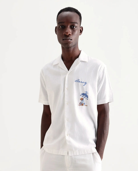 Buy Quentin - White Relaxed Fit Embroidered Shirt| Rare Rabbit