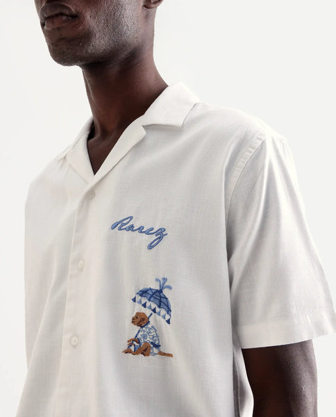 Buy Quentin - White Relaxed Fit Embroidered Shirt| Rare Rabbit
