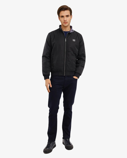 Rare Rabbit Men's Royban-2 Black Polyester Plain Regular Fit Full Slee