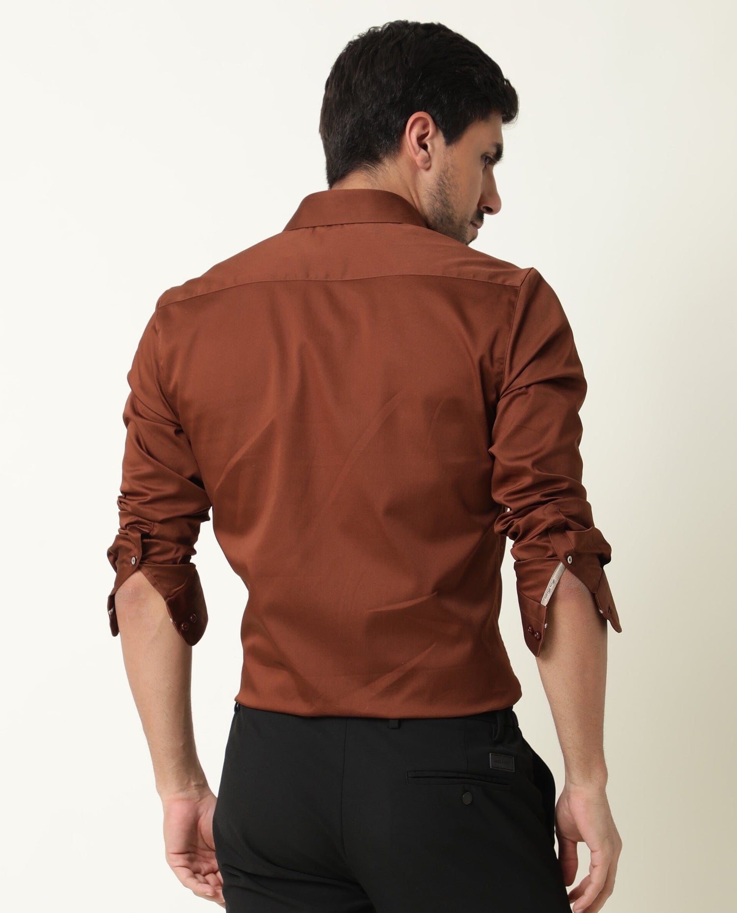 RARE RABBIT MEN'S HOLAND RUST SHIRT COTTON FABRIC COLLARED NECK FULL S