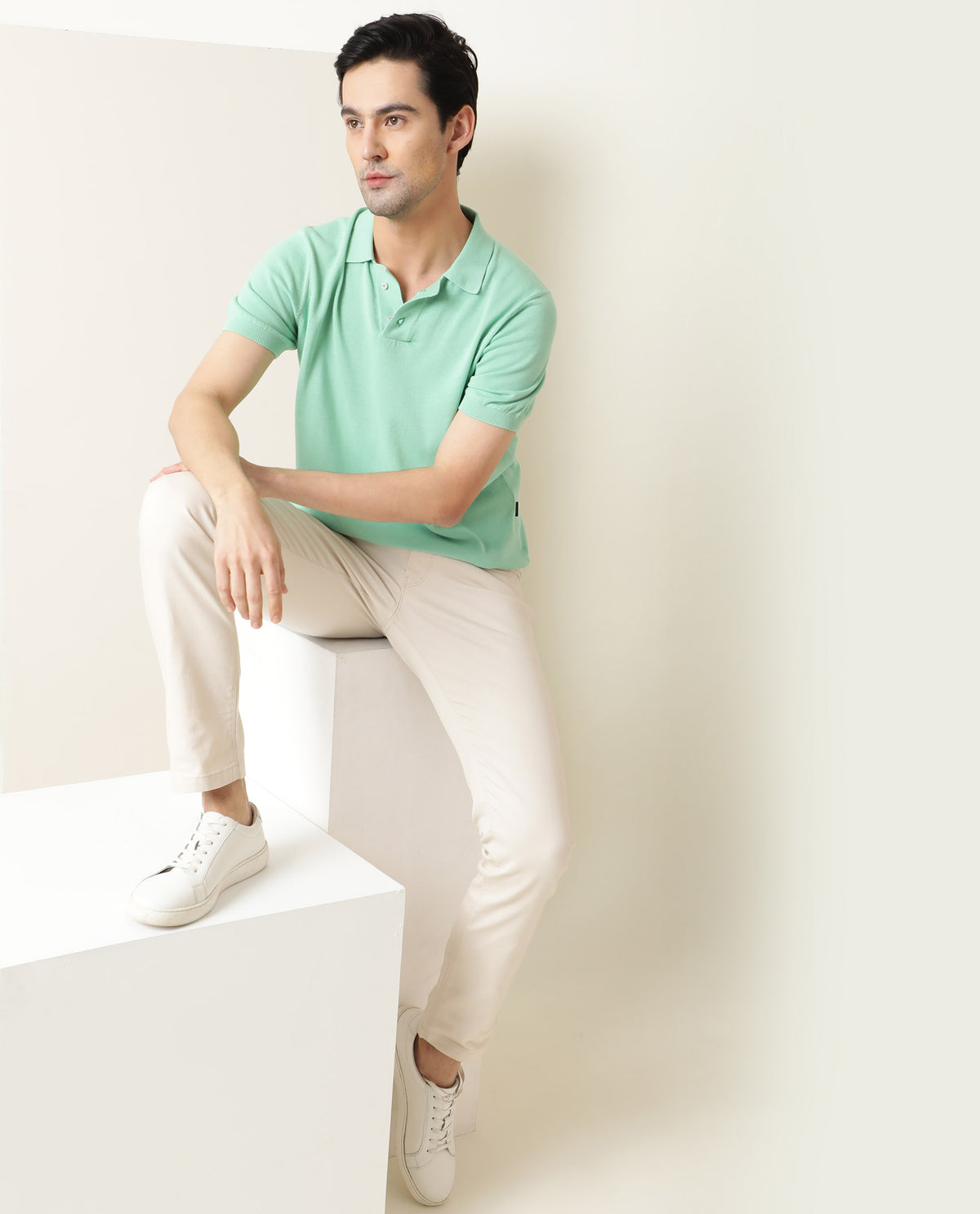 RARE RABBIT MEN'S NOAH GREEN POLO COTTON FABRIC BUTTON CLOSURE SHORT S